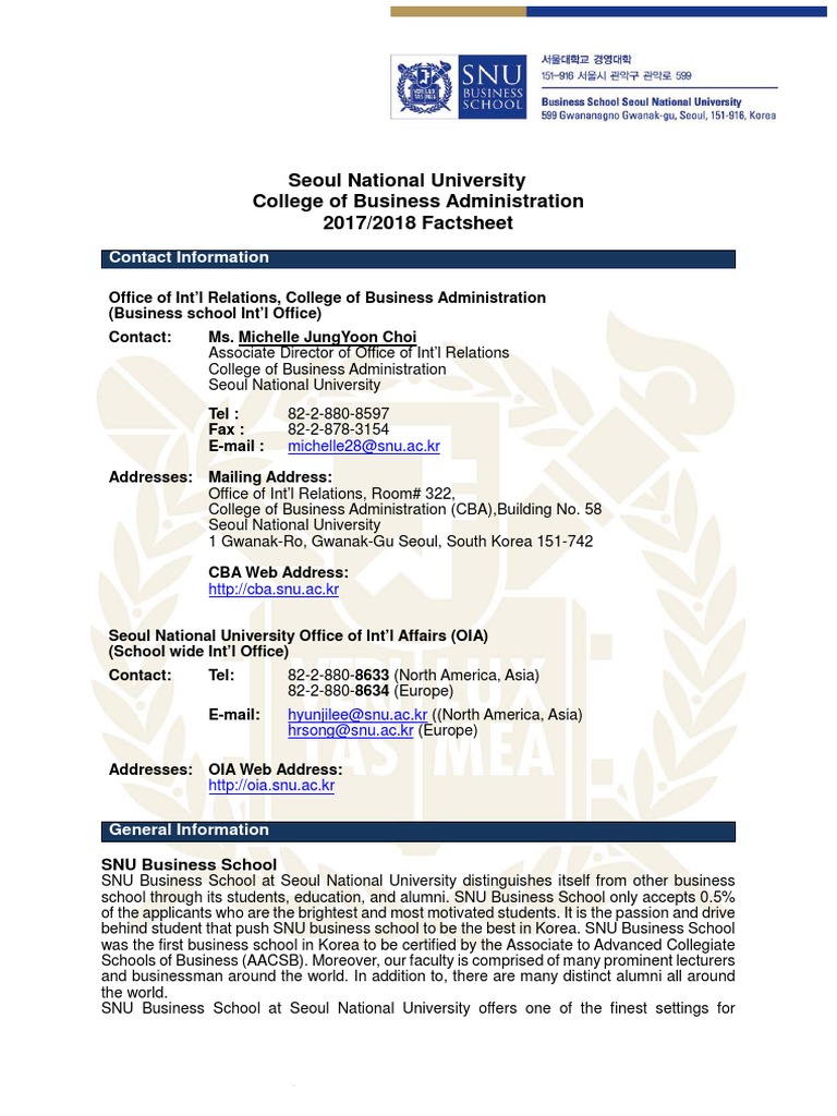 SNU Business School | PDF | Thesis | Academic Degree