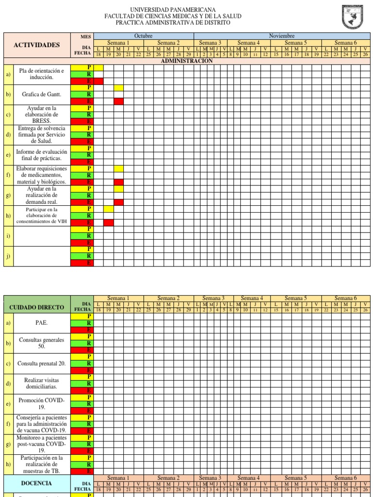 Grafica de Gantt | PDF | Medicina | Salud pública