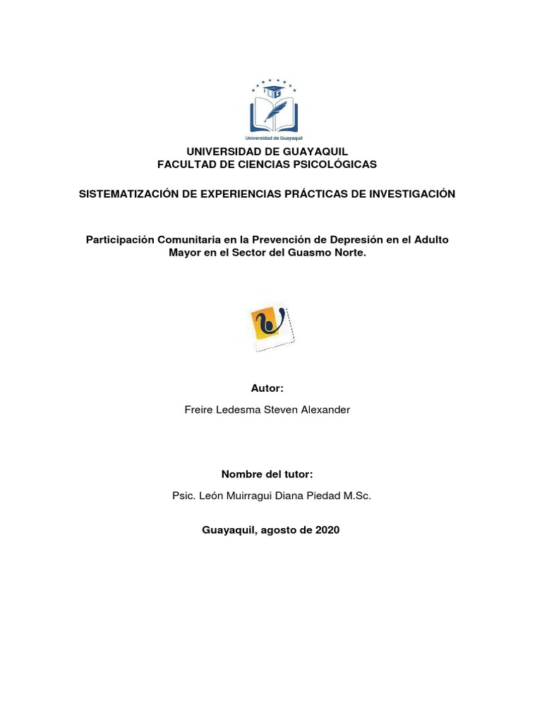 Dprsion Freire Ledesma Steven Alexander | PDF | Adultos | Sicología