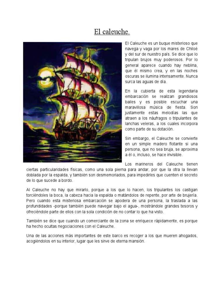 La leyenda del Caleuche en Chiloé | PDF | Buques | Envío