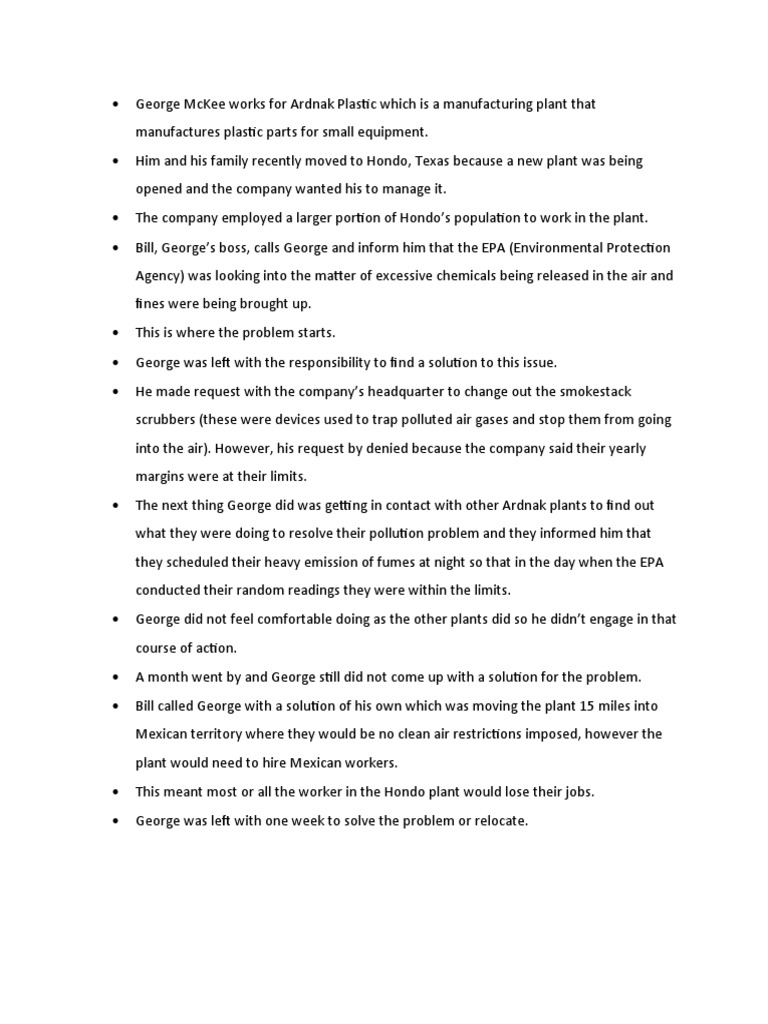 Case Study Ethics | PDF | United States Environmental Protection Agency ...