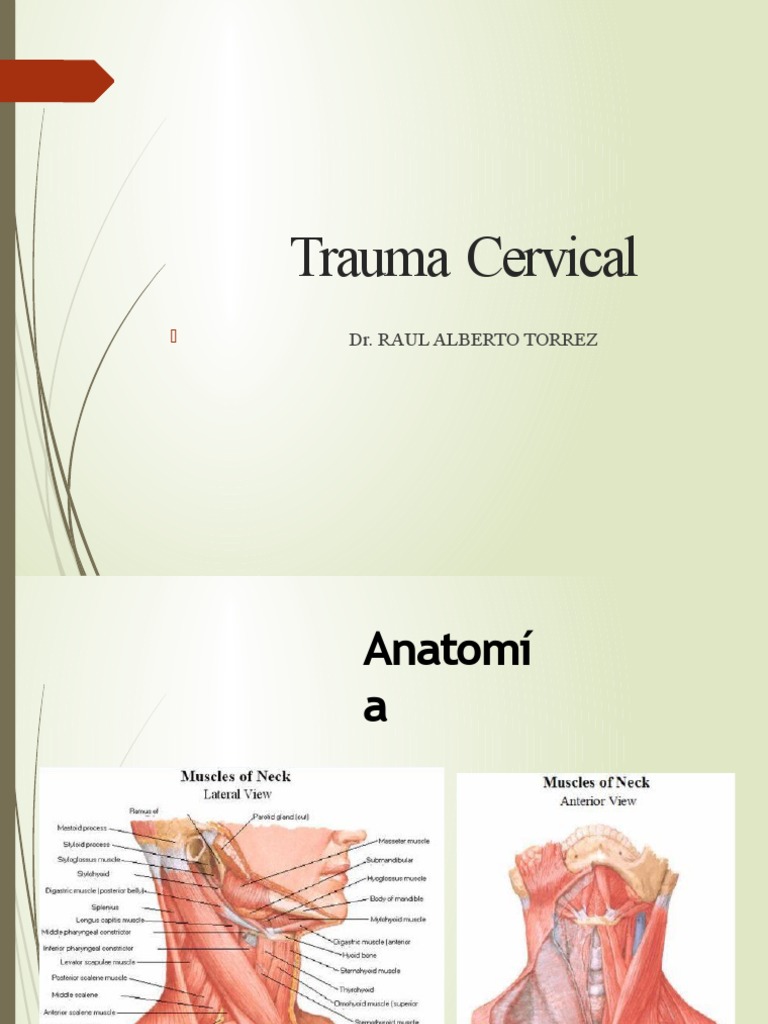 Trauma Cervical | PDF | Lesión | Especialidades Medicas