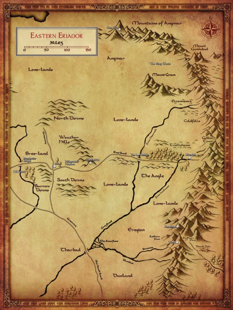 Eastern Eriador Adventurer's Map | PDF | The Lord Of The Rings | Middle ...