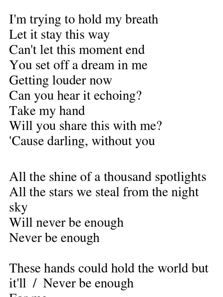 Letra Never Enough | PDF
