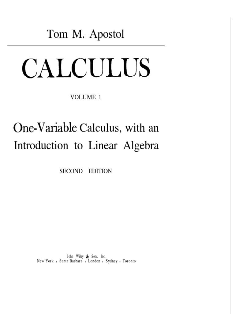 Calculus - APOSTOL, Tom | PDF