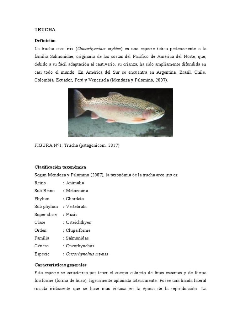 Propiedades y crianza de la trucha | PDF | Trucha | Las bacterias