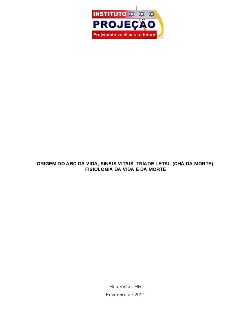 Origem Do ABC Da Vida, Sinais Vitais, Tríade Letal (Chá Da Morte) - 02 ...