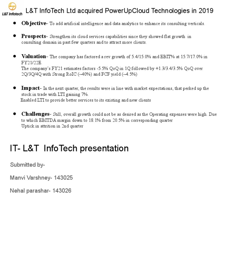 On L&T InfoTech LTD | PDF