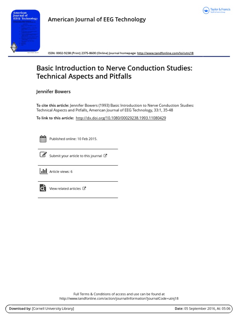 Introduction To Nerve Conduction Studies | PDF | Electromyography ...