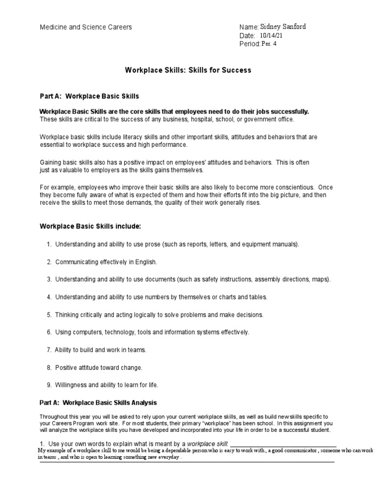 Kami Export - Workplace+Skills+Assignment | PDF | Literacy | Creativity