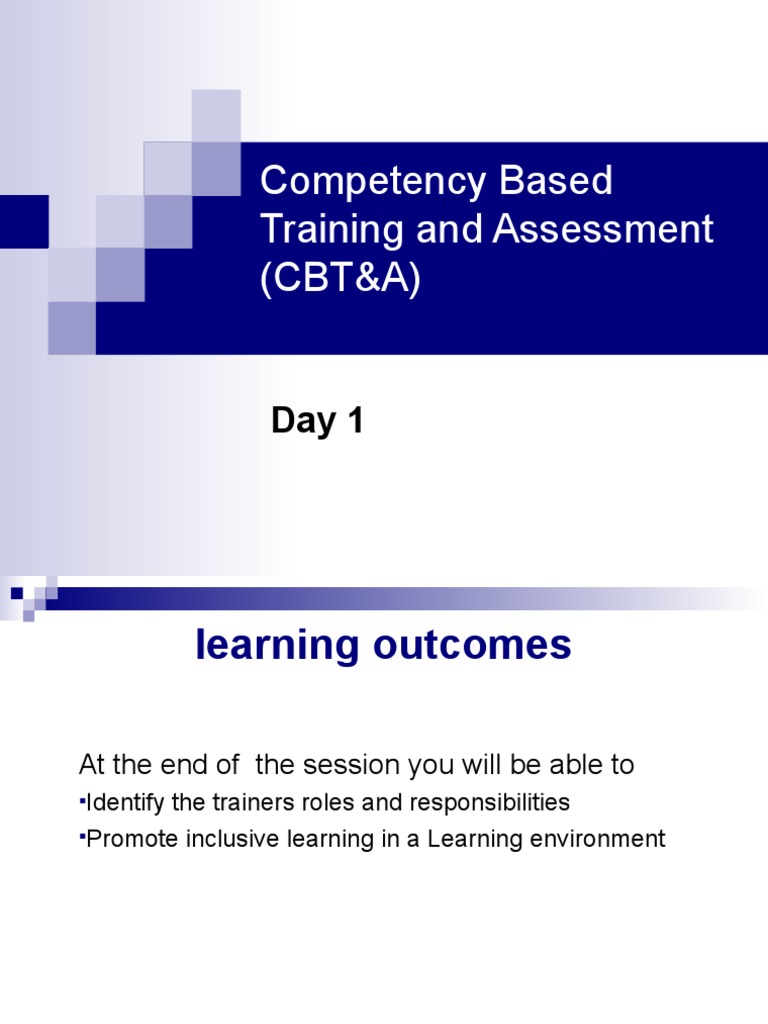 Competency Based Training and Assessment (CBT&A) | PDF | Learning ...