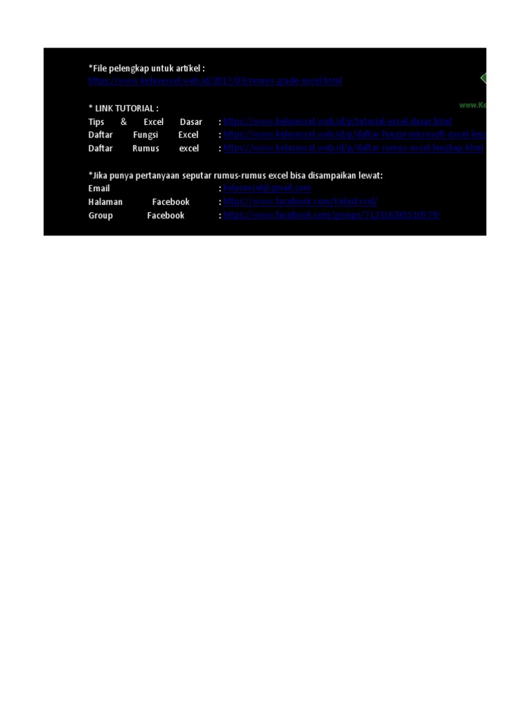 Rumus Grade dan Rentang Nilai Excel | PDF