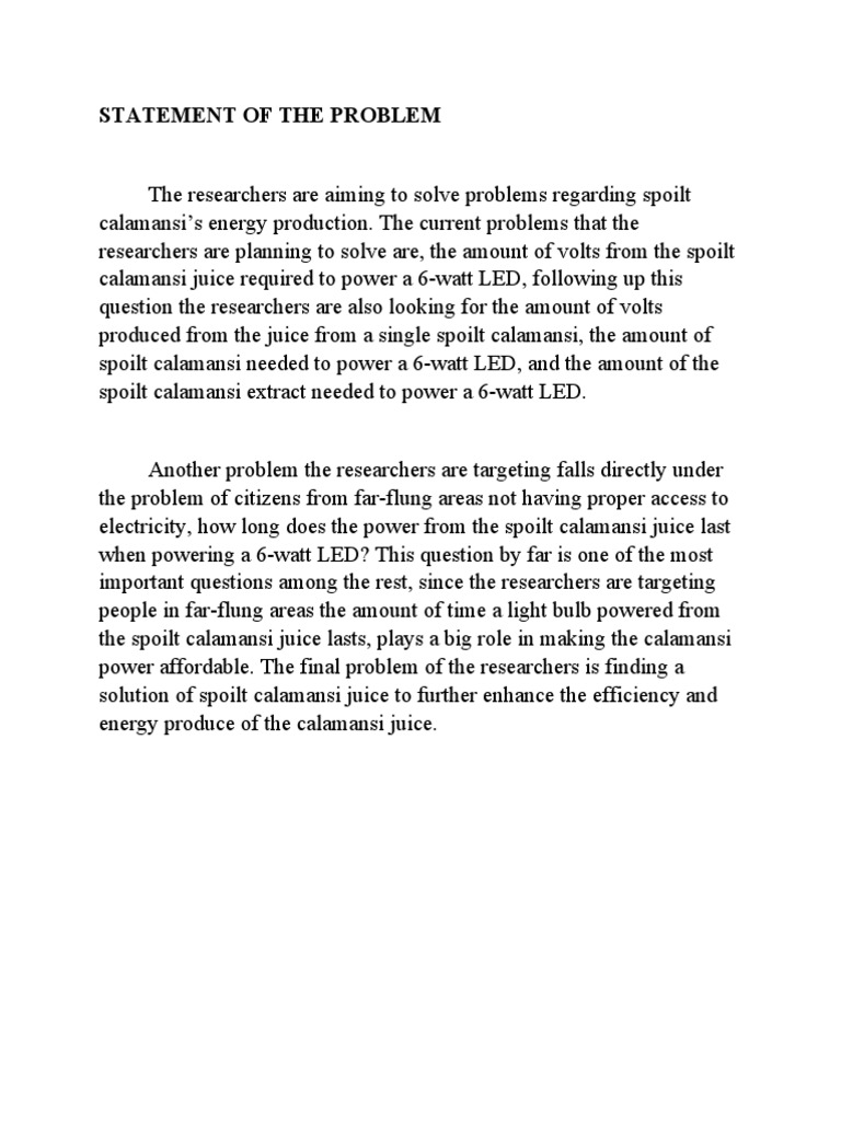 Statement of The Problem Script | PDF Statement of The Problem Script | PDF