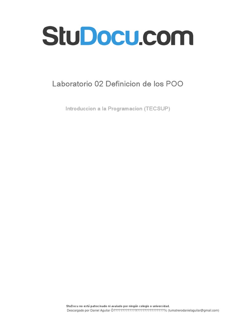 Laboratorio 02 Definicion de Los Poo | PDF | Laboratorios | Programación de computadoras