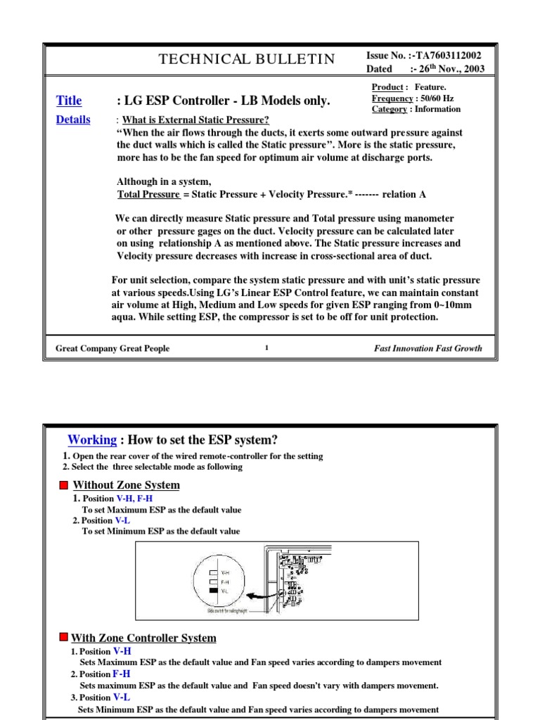 Technical Bulletin:: LG ESP Controller - LB Models Only | PDF ...