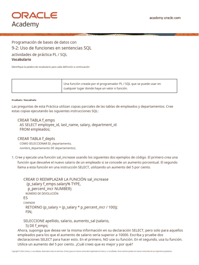 Plsql 9 2 Practice En Es Pdf Sql Pl Sql