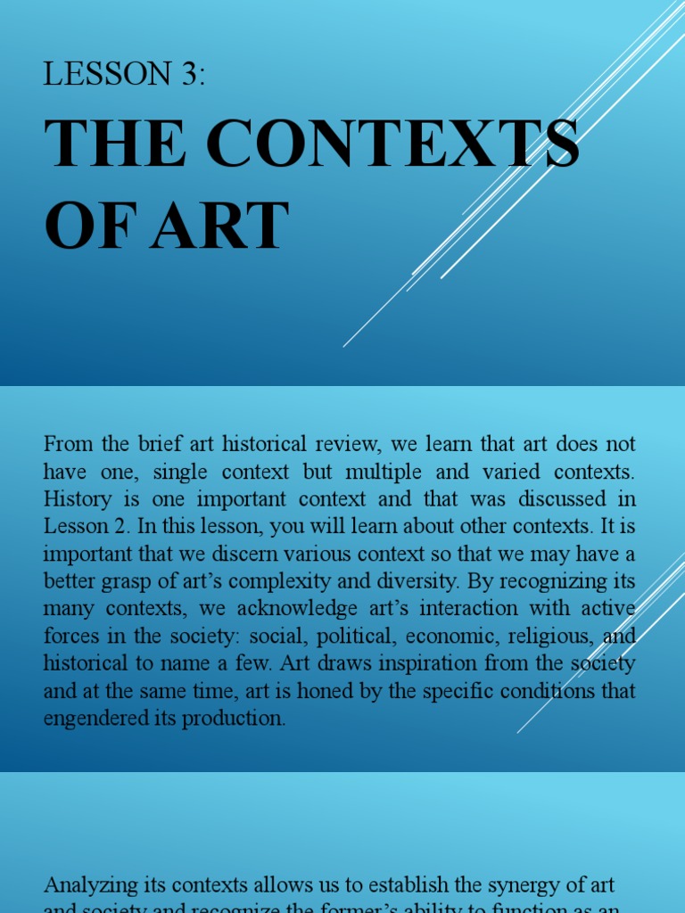 Lesson 3:: The Contexts of Art | PDF | Paintings | Museum