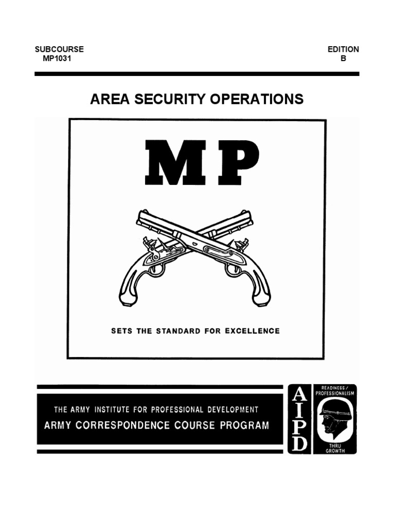 Area Security Operations: Subcourse Edition MP1031 B | PDF | Military ...