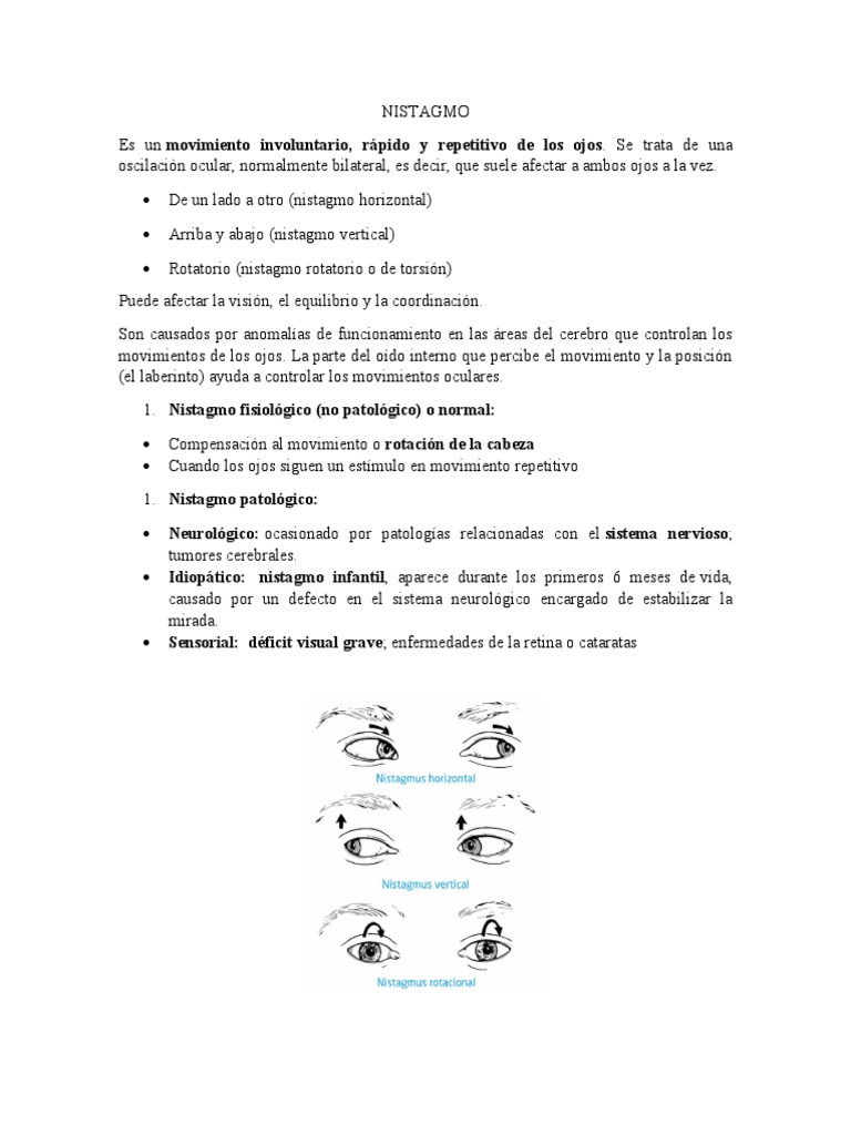 NISTAGMO | PDF | Ojo humano | Medicina CLINICA