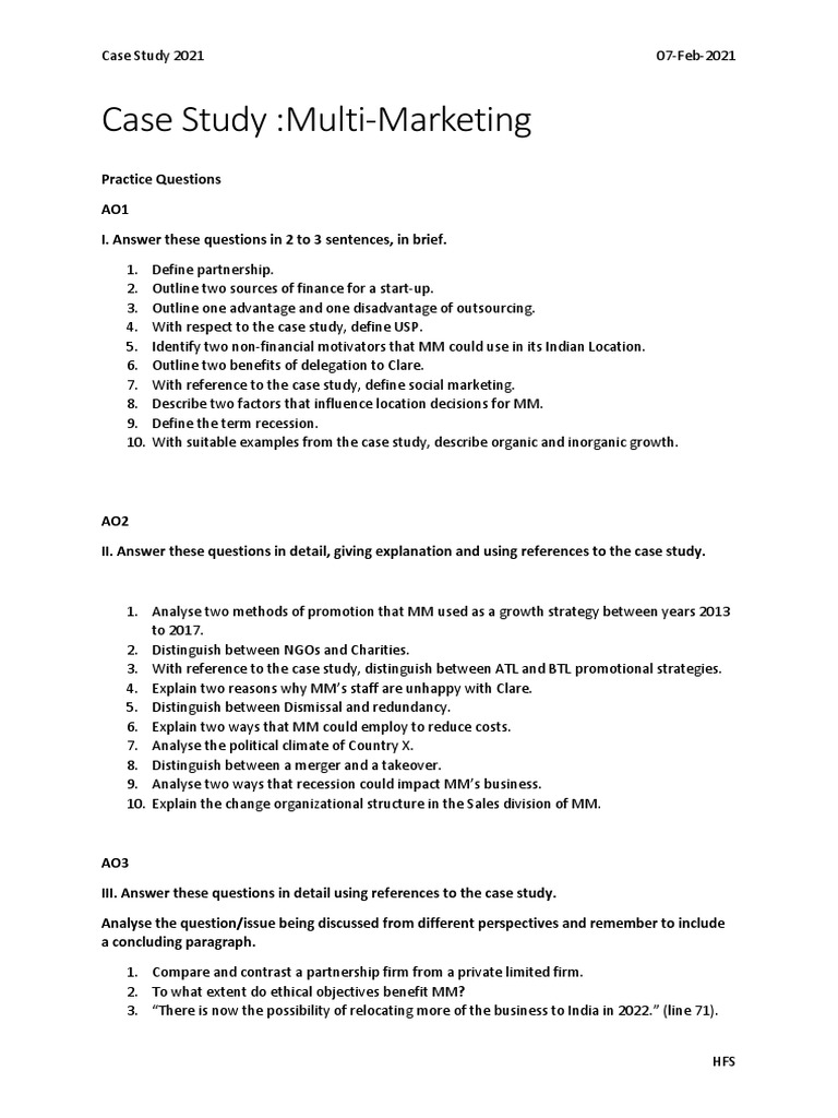 Marketing Case Study | PDF | Case Study | Business