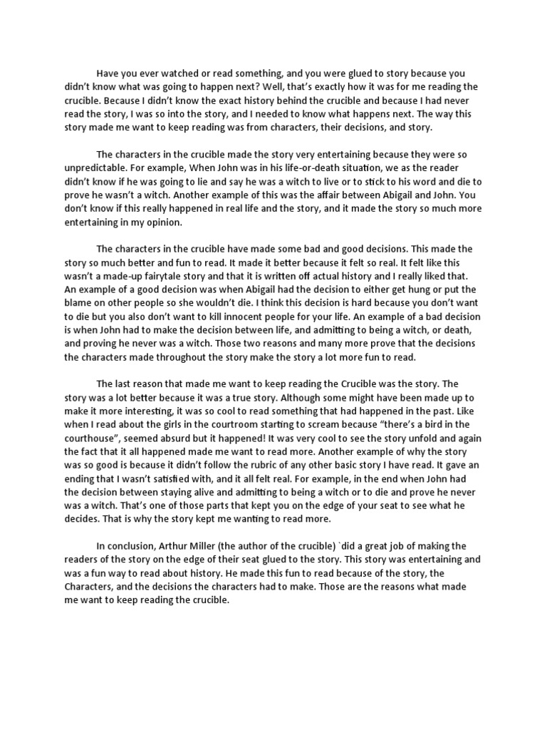 Engaging Elements of The Crucible | PDF | Mystery, Thriller & Crime Fiction