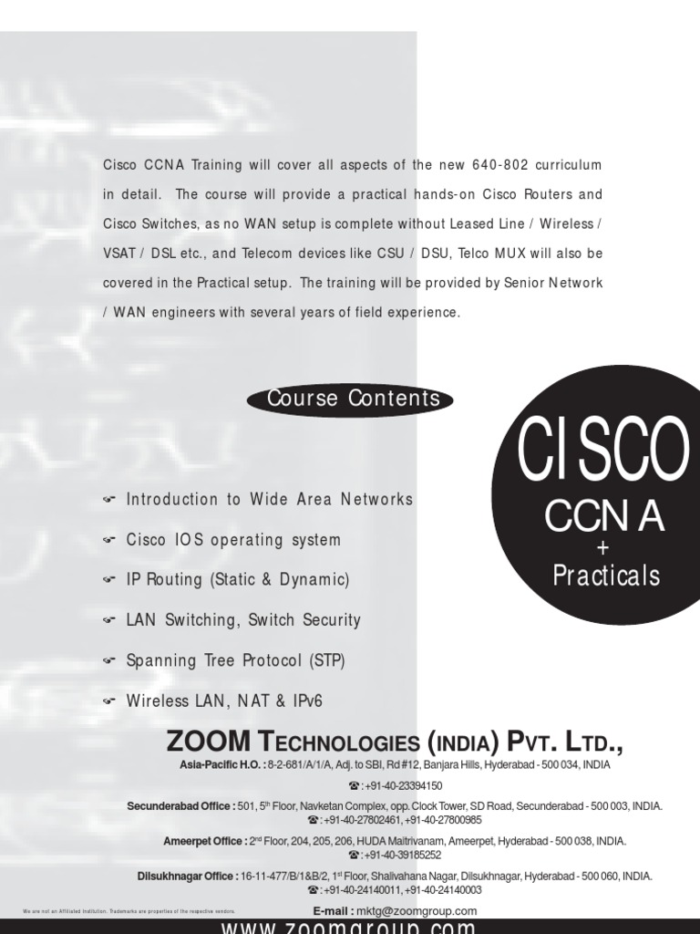 Zoom Ccna | PDF | Router (Computing) | Network Switch