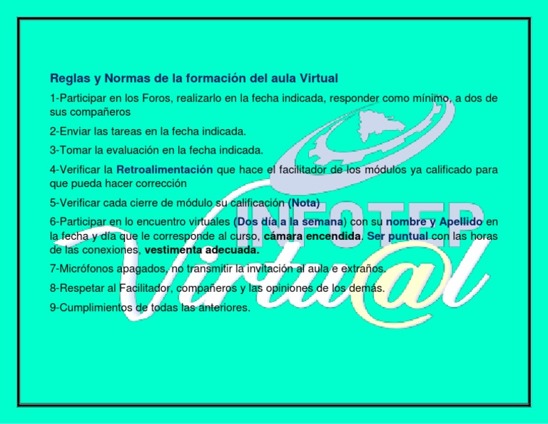 Reglas del Aula Virtual Infotep | PDF | Tecnología