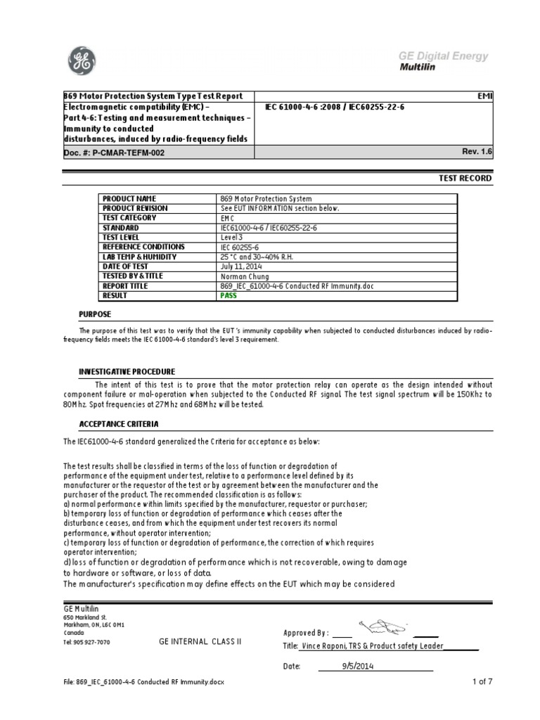 869 - IEC - 61000-4-6 Conducted RF Immunity | PDF | Electromagnetic ...