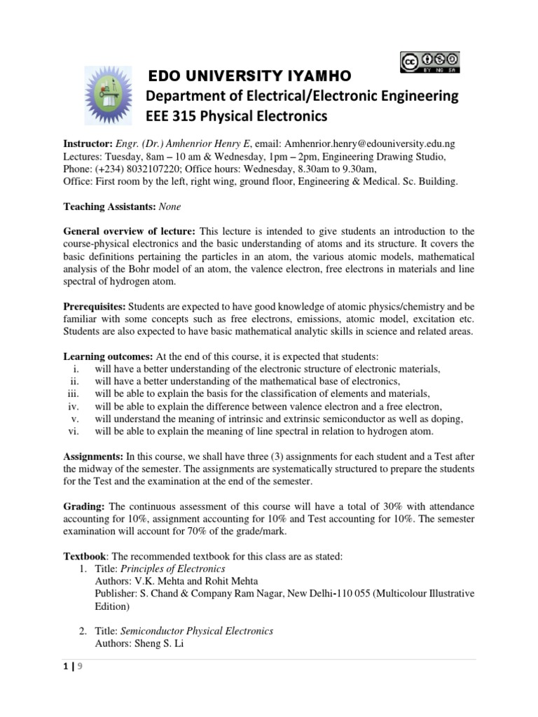 Physical Electronics | PDF | Atoms | Electron