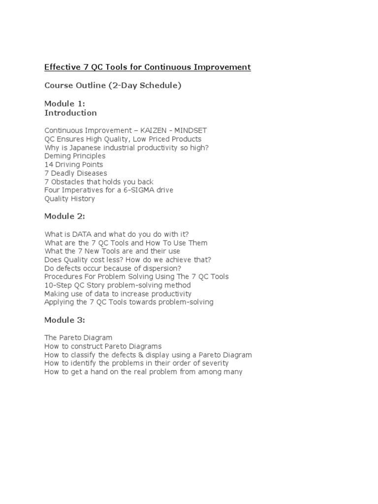 Effective 7 QC Tools For Continuous Improvement | PDF | Scatter Plot ...
