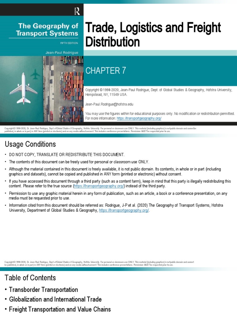 Trade, Logistics and Freight Distribution | PDF | Transport | Economic ...