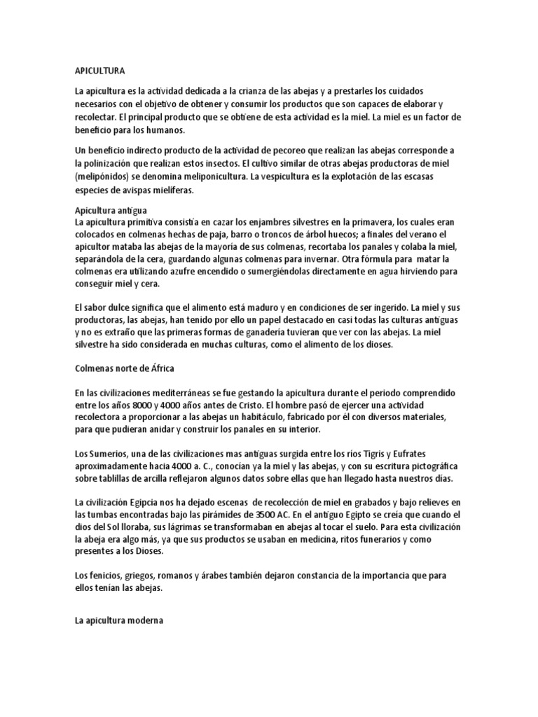 APICULTURA | PDF | Apicultura | Colmena APICULTURA | PDF | Apicultura | Colmena
