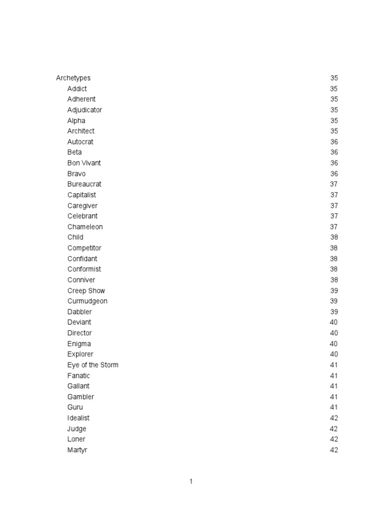 WoD Character Archetypes Guide | PDF