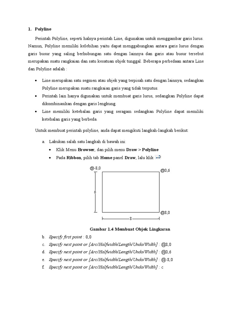 Polyline Pada Autocad Pdf