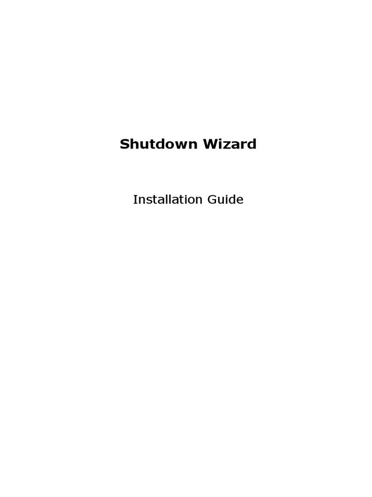 Shutdown Wizard User Manual | PDF | Linux | 64 Bit Computing