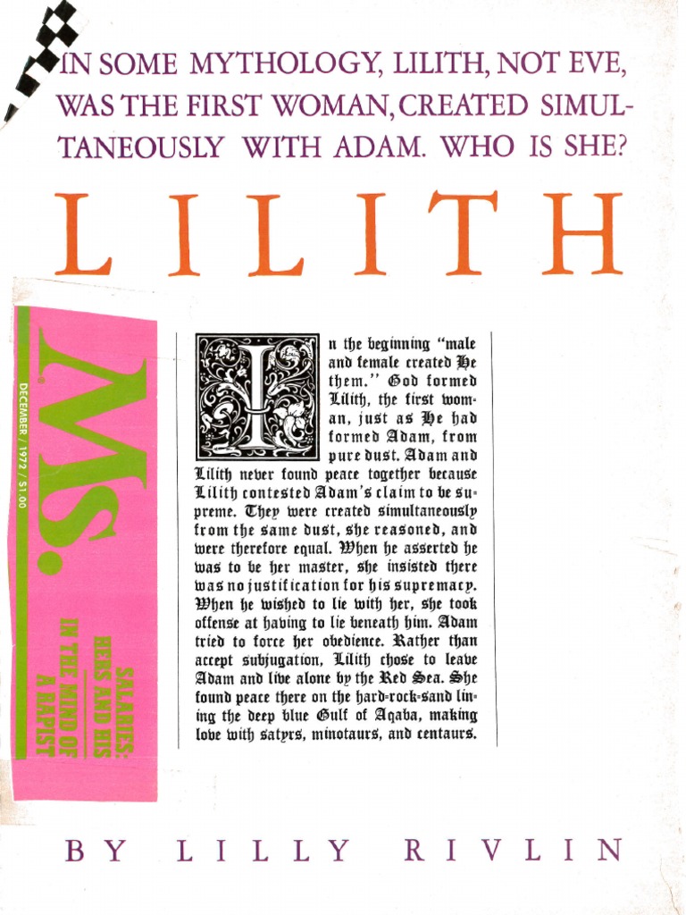 Lilly Rivlin - Who Is Lilith 1972 | PDF
