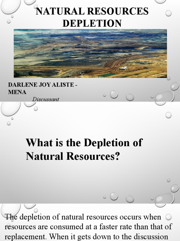 Natural Resources Depletion: Discussant | PDF | Resource Depletion ...