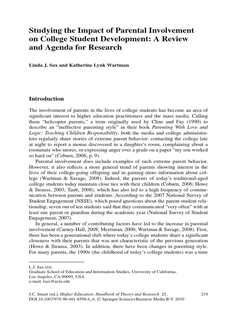 Studying The Impact of Parental Involvement | PDF | Attachment Theory ...