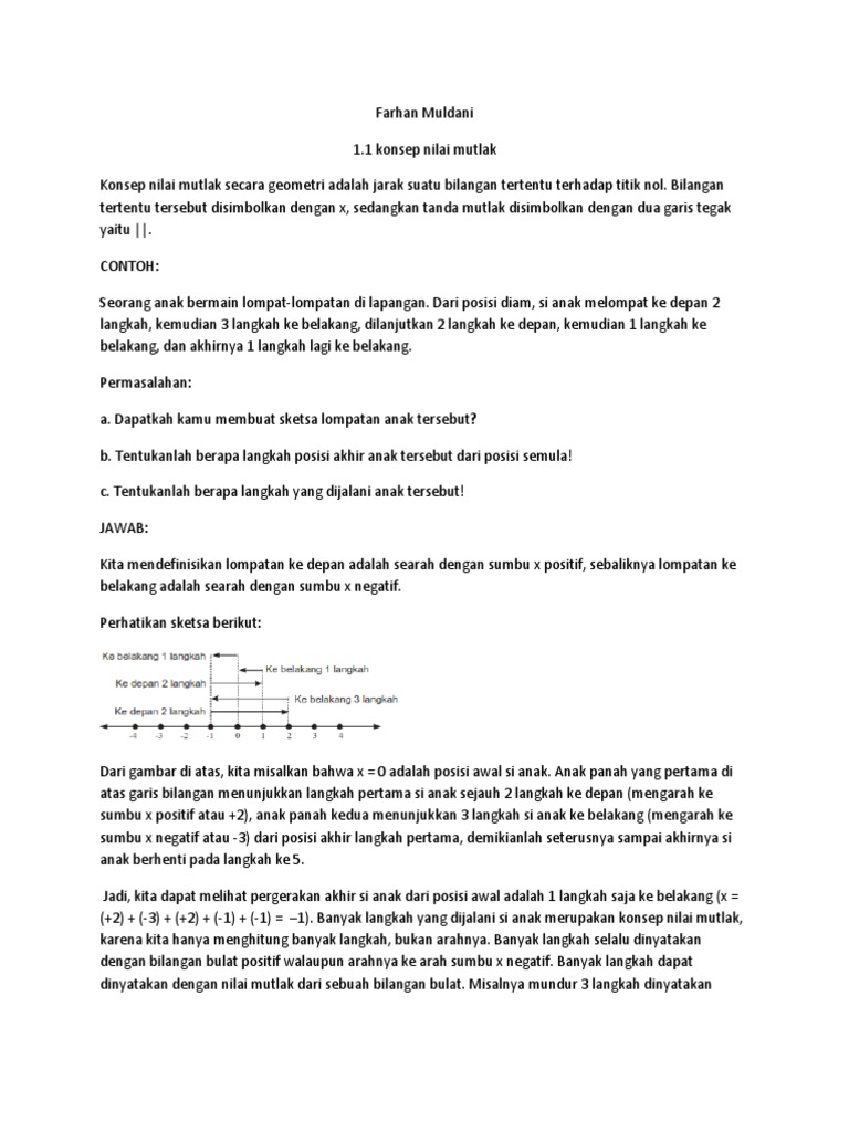 Konsep dan Definisi Nilai Mutlak | PDF | Metode & Bahan Ajar | Sains ...