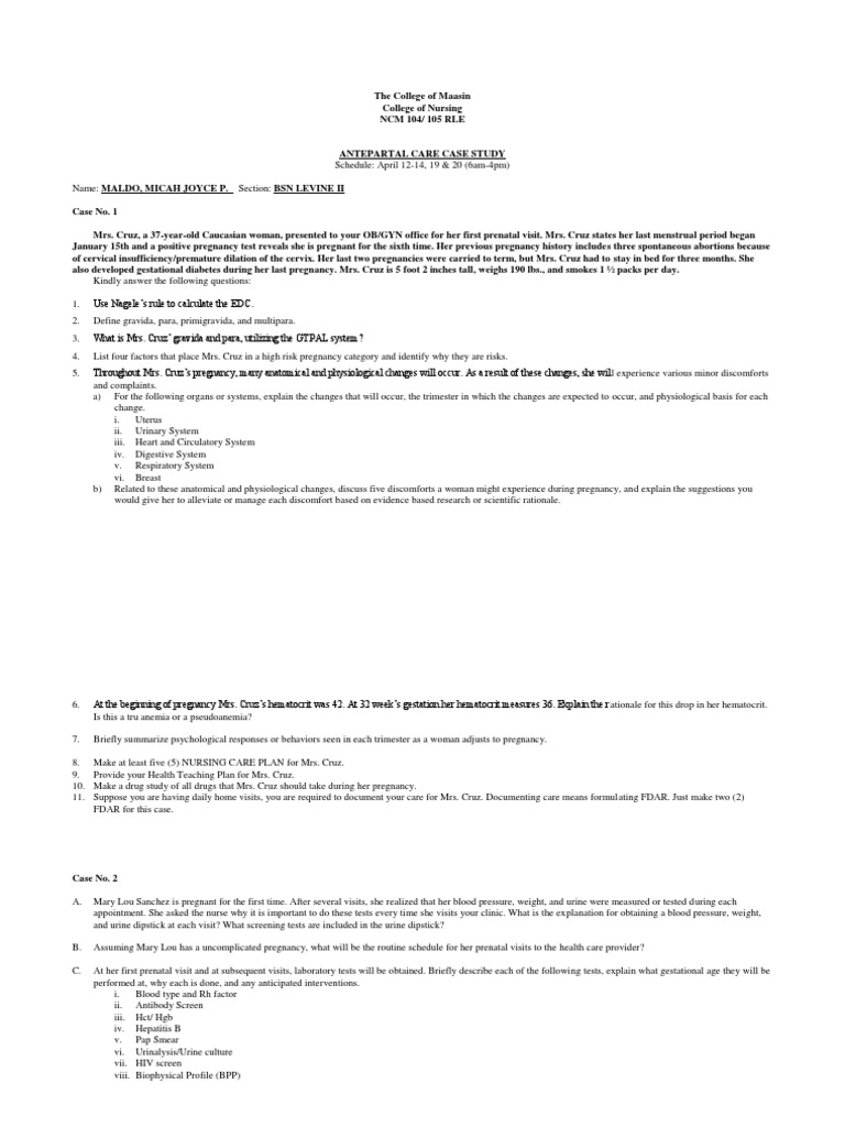 An In-Depth Case Study Analysis of Two Pregnant Patients with a Focus ...