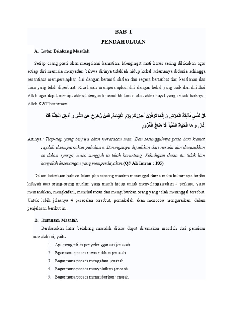 Proses Penyelenggaraan Jenazah dalam Islam | PDF | Filsafat | Kajian ...