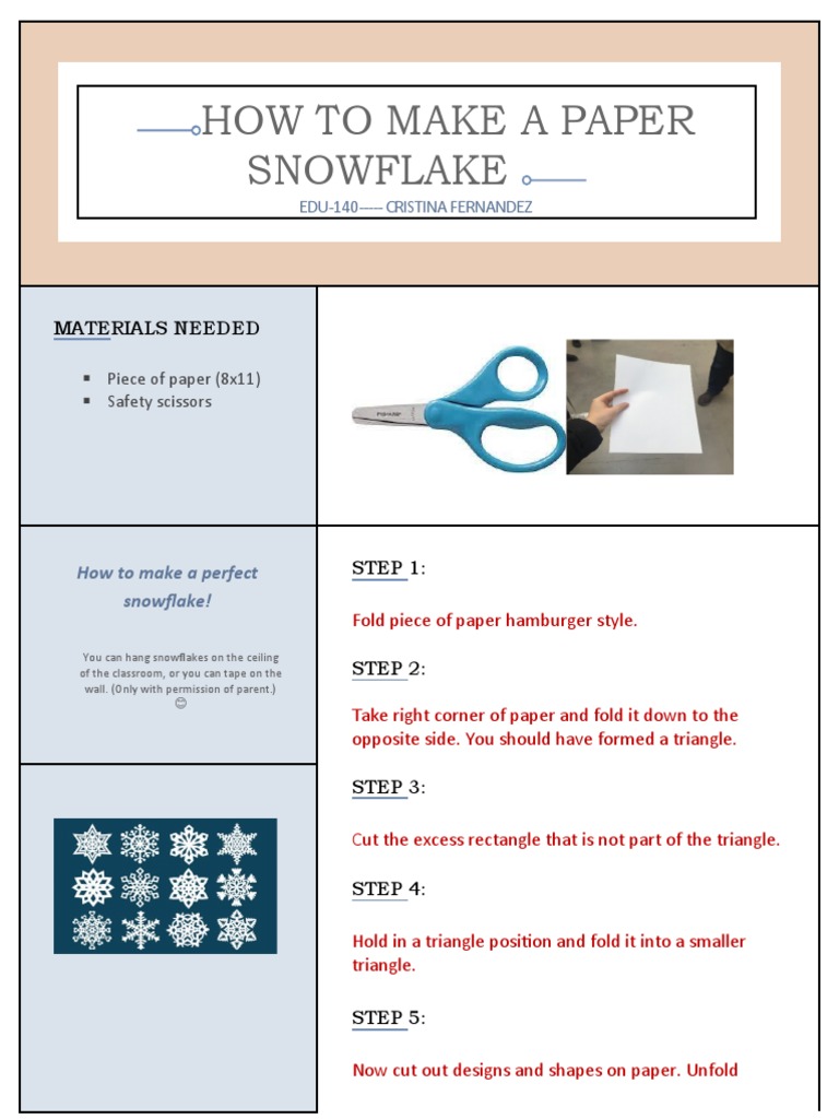 How To Make A Paper Snowflake | PDF
