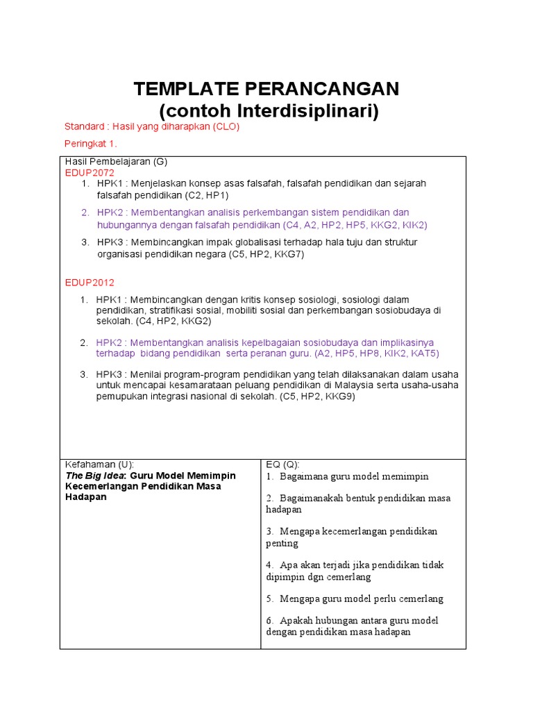 Template Perancangan KPPB | PDF