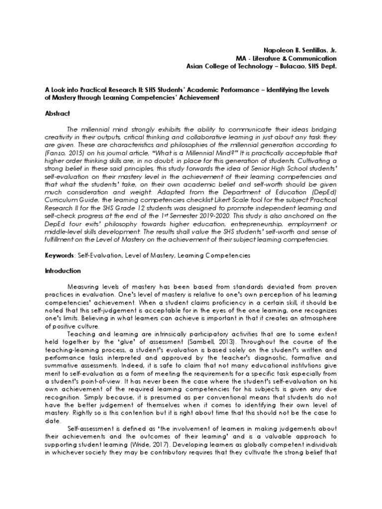 A Look Into Practical Research II SHS ST | PDF | Educational Assessment ...