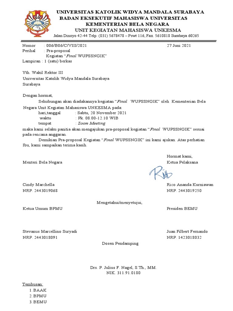 Pra-Proposal Unkesma Final Wuppsngik | PDF