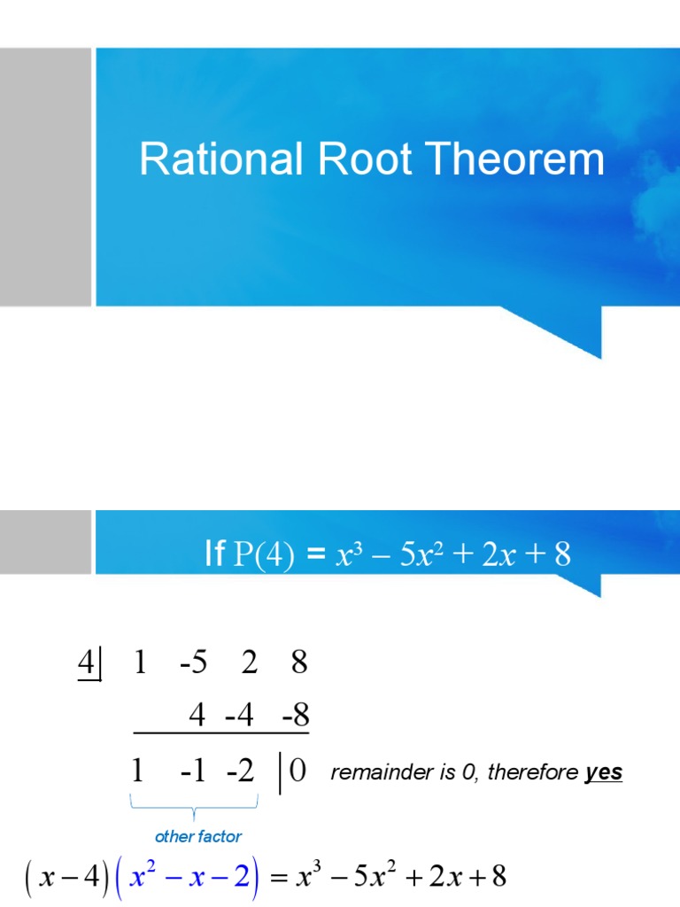 Rational Root Theorem | PDF | Factorization | Computational Science