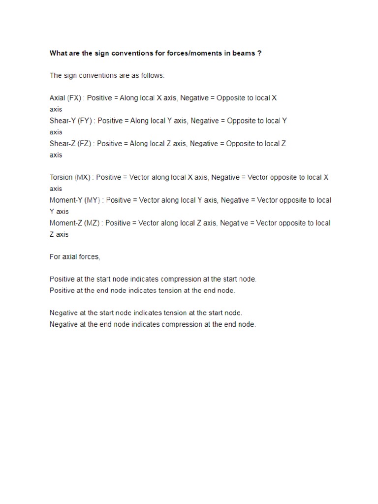 Staad Sign Convention | PDF
