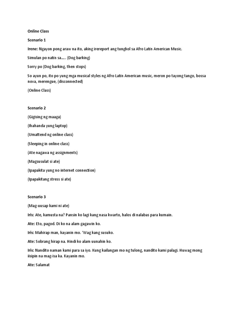 Ate Online Class Script | PDF