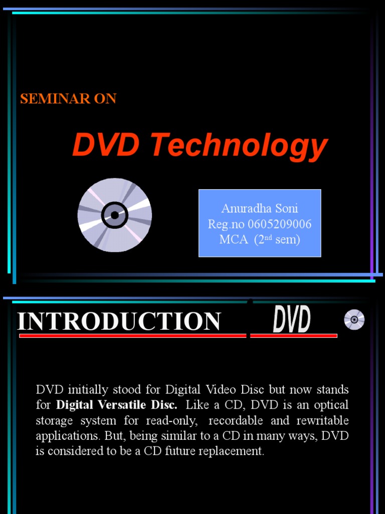 DVD Technology: Seminar On | Download Free PDF | Compact Disc | Dvd