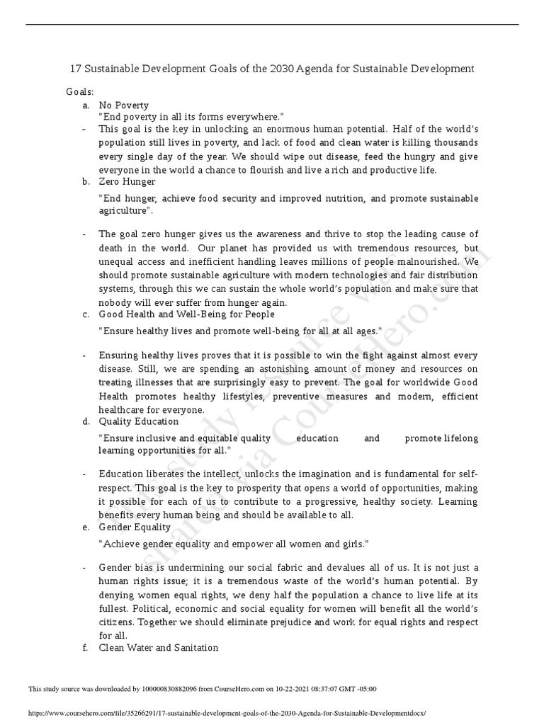 17 Sustainable Development Goals of The 2030 Agenda For Sustainable ...